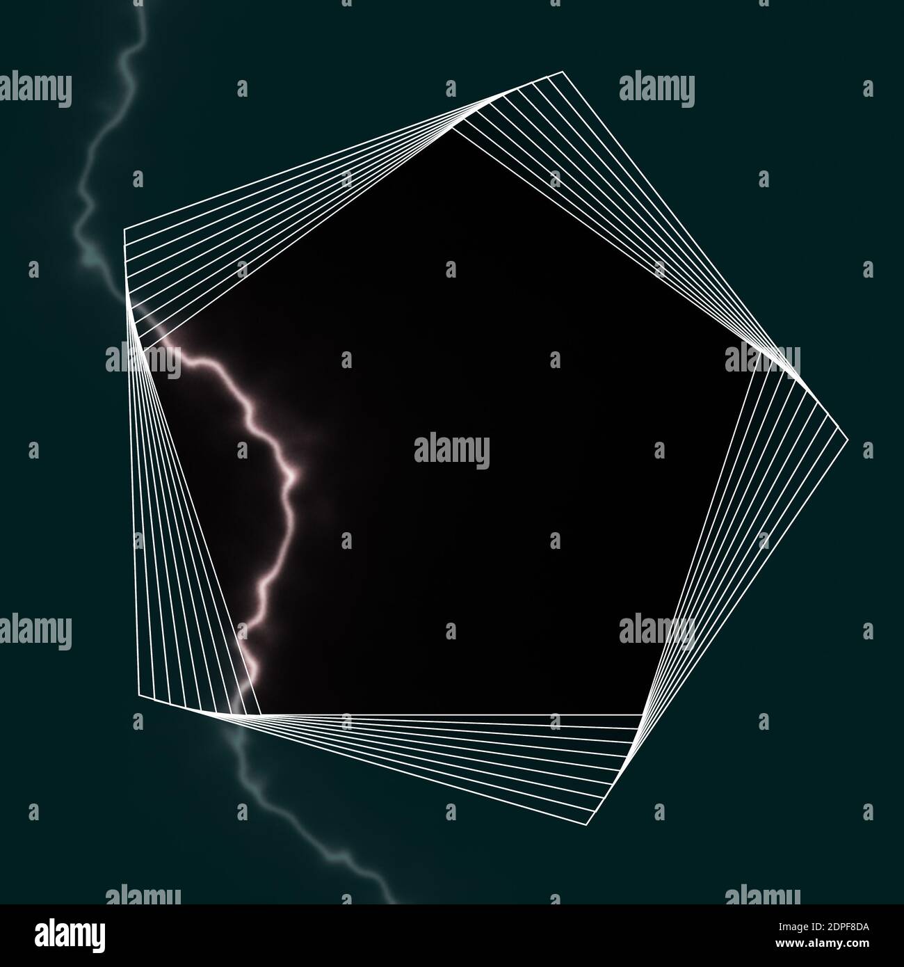 Geometric figure and lightning Stock Photo - Alamy