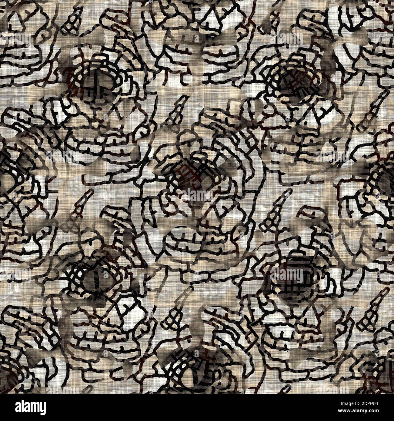 Seamless modern sepia camo print texture background. Worn mottled ...