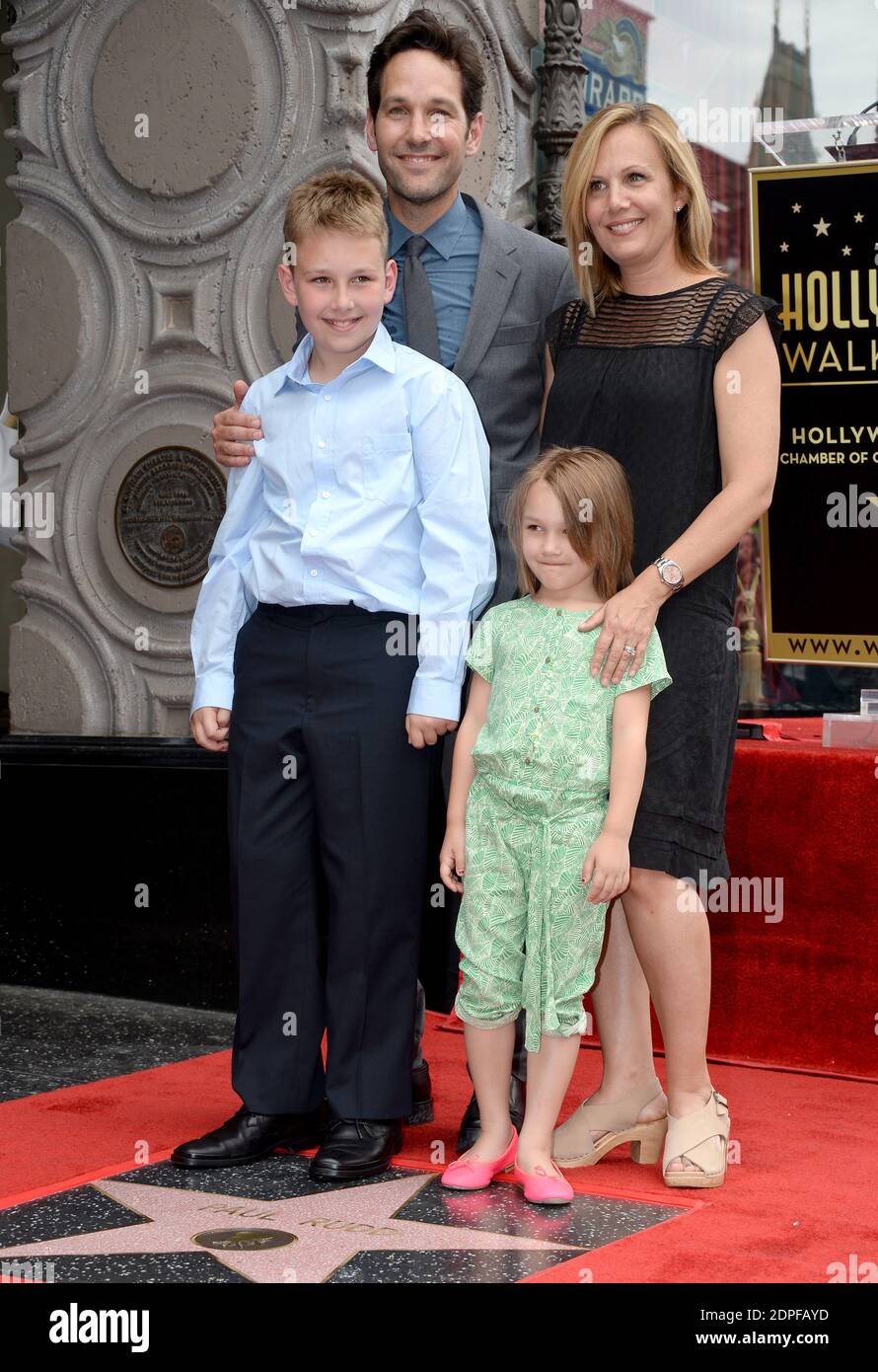 Paul Rudd, posing with his wife Julie Yaeger, his daughter Darby Rudd ...