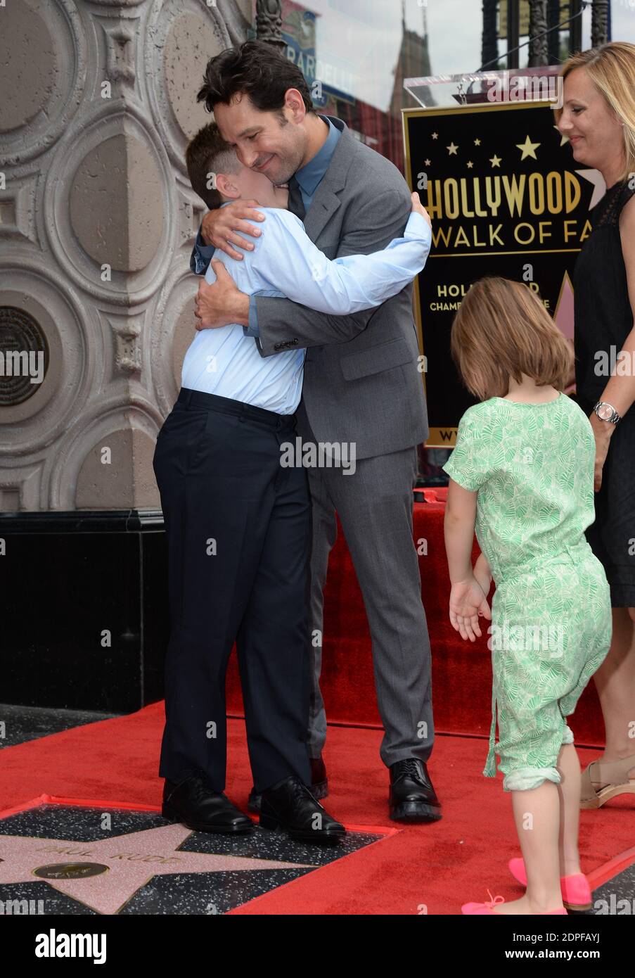 Paul Rudd, posing with his wife Julie Yaeger, his daughter Darby Rudd ...