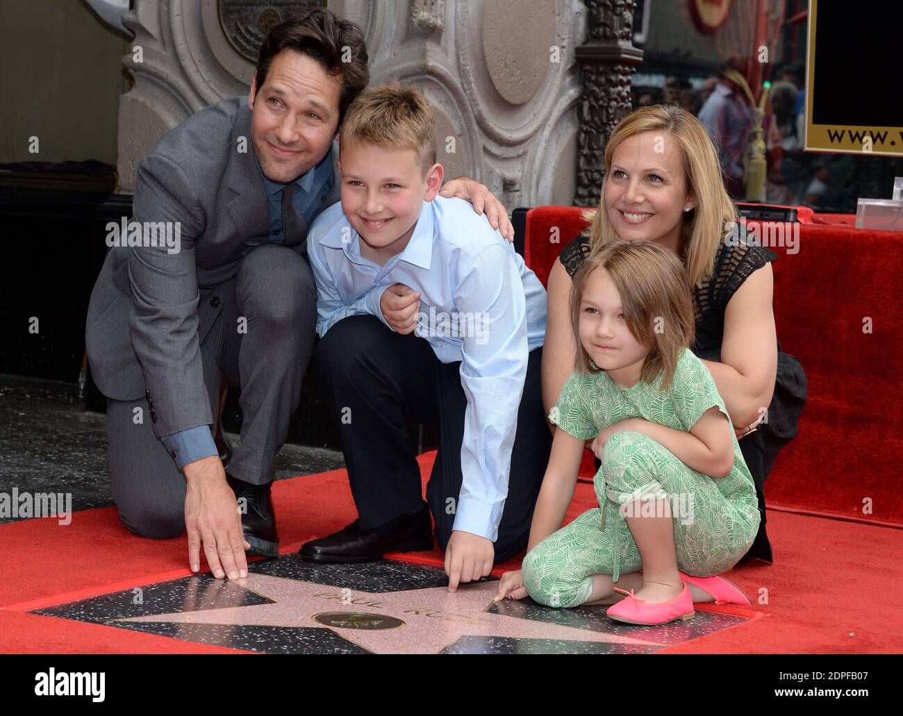 Paul Rudd, posing with his wife Julie Yaeger, his daughter Darby Rudd ...