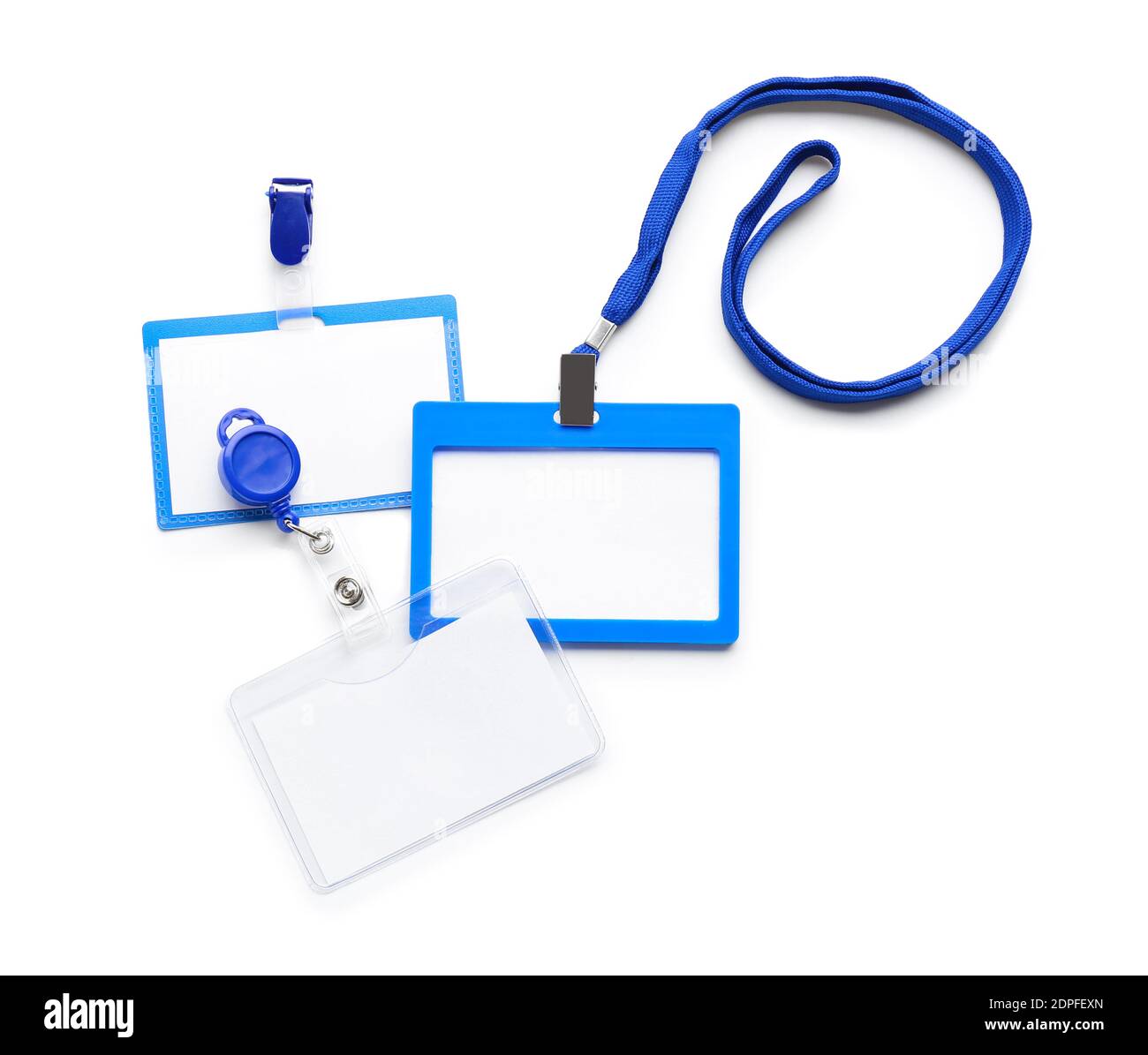 Blank badges on white background Stock Photo - Alamy