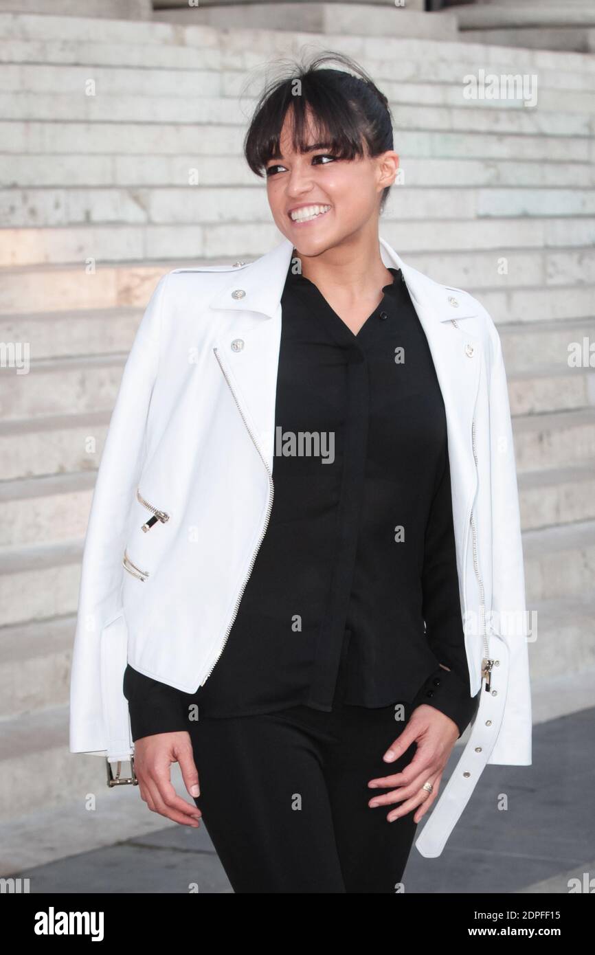 Michelle Rodriguez attending Versace's Fall-Winter 2015/2016 Haute ...