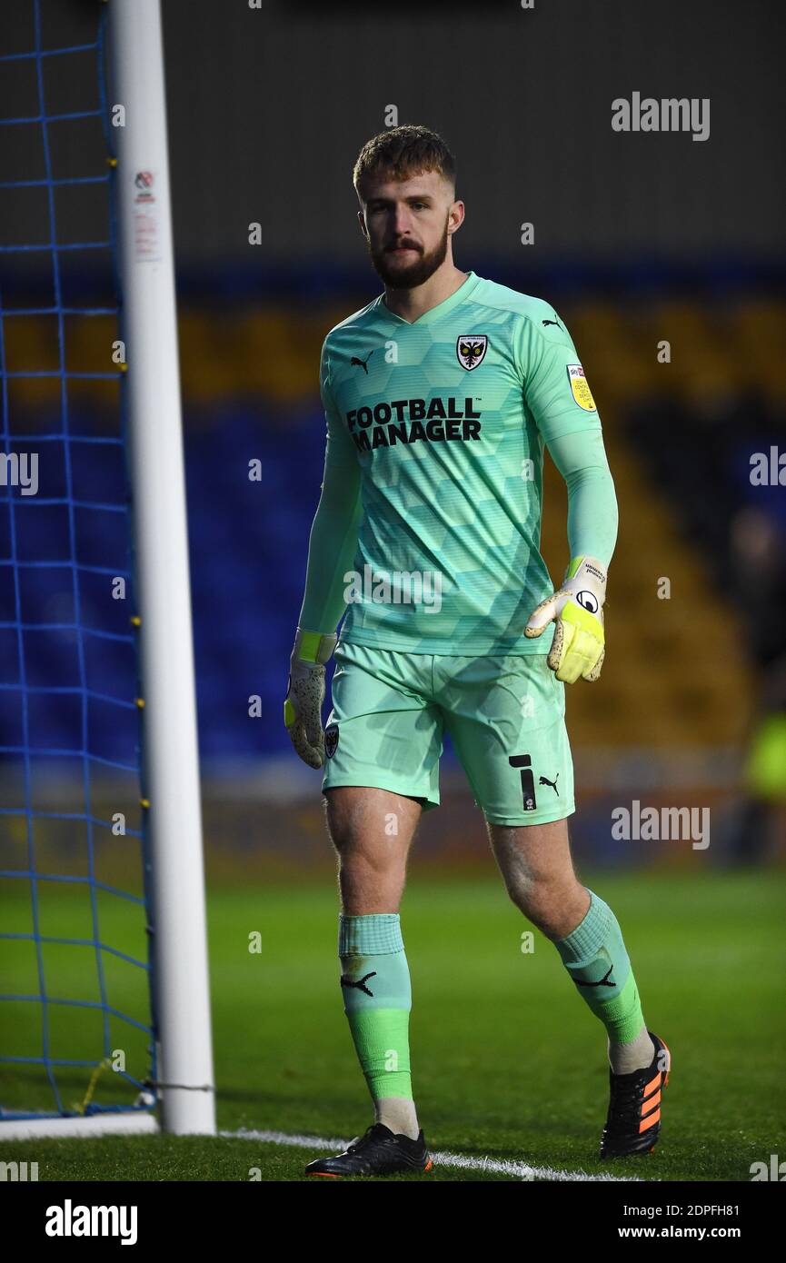 London, UK. 19th Dec, 2020. AFC Wimbledon goal keeper Connal Trueman ...