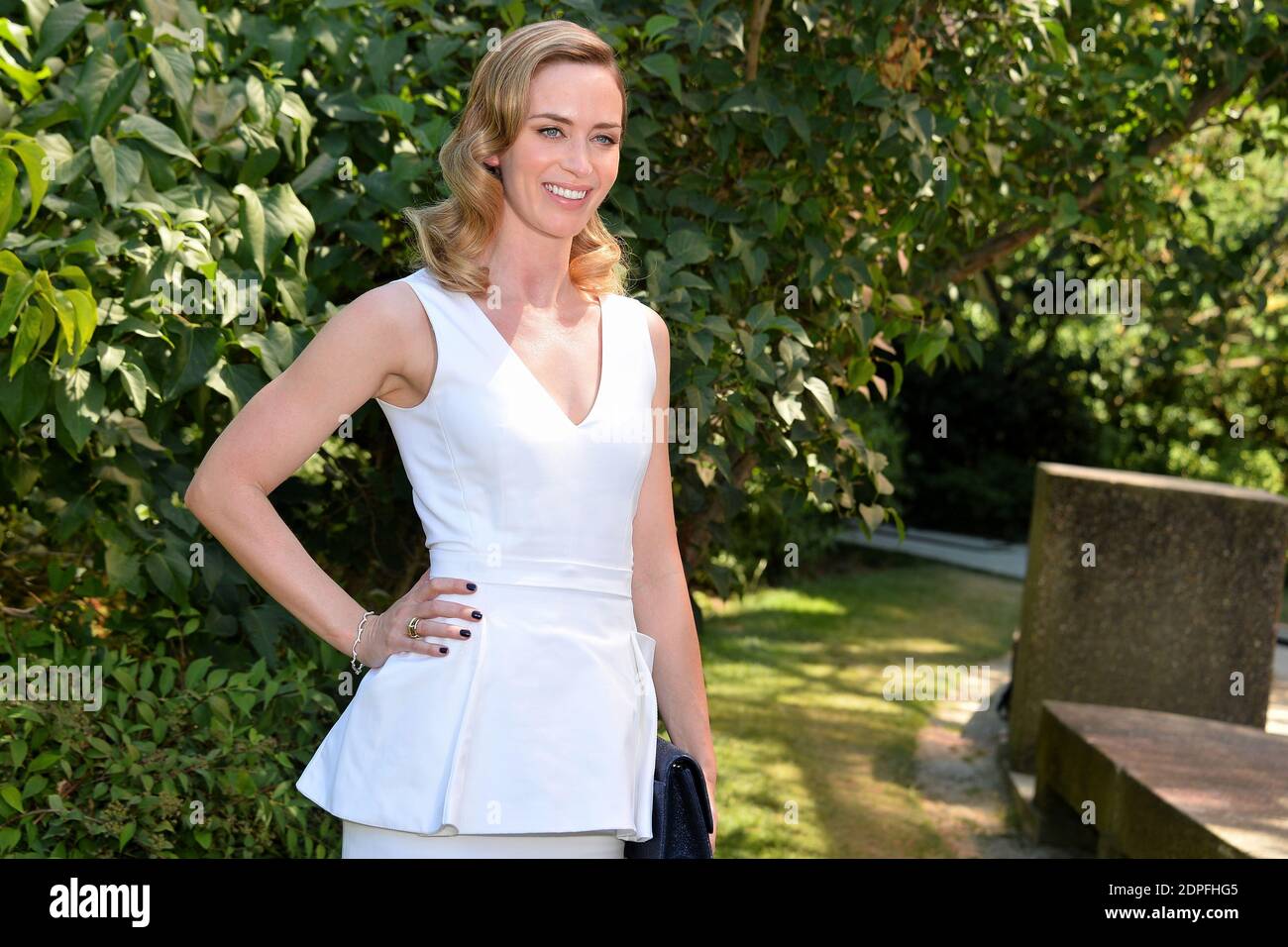 Emily Blunt attending Dior's Fall-Winter 2015/2016 Haute Couture ...