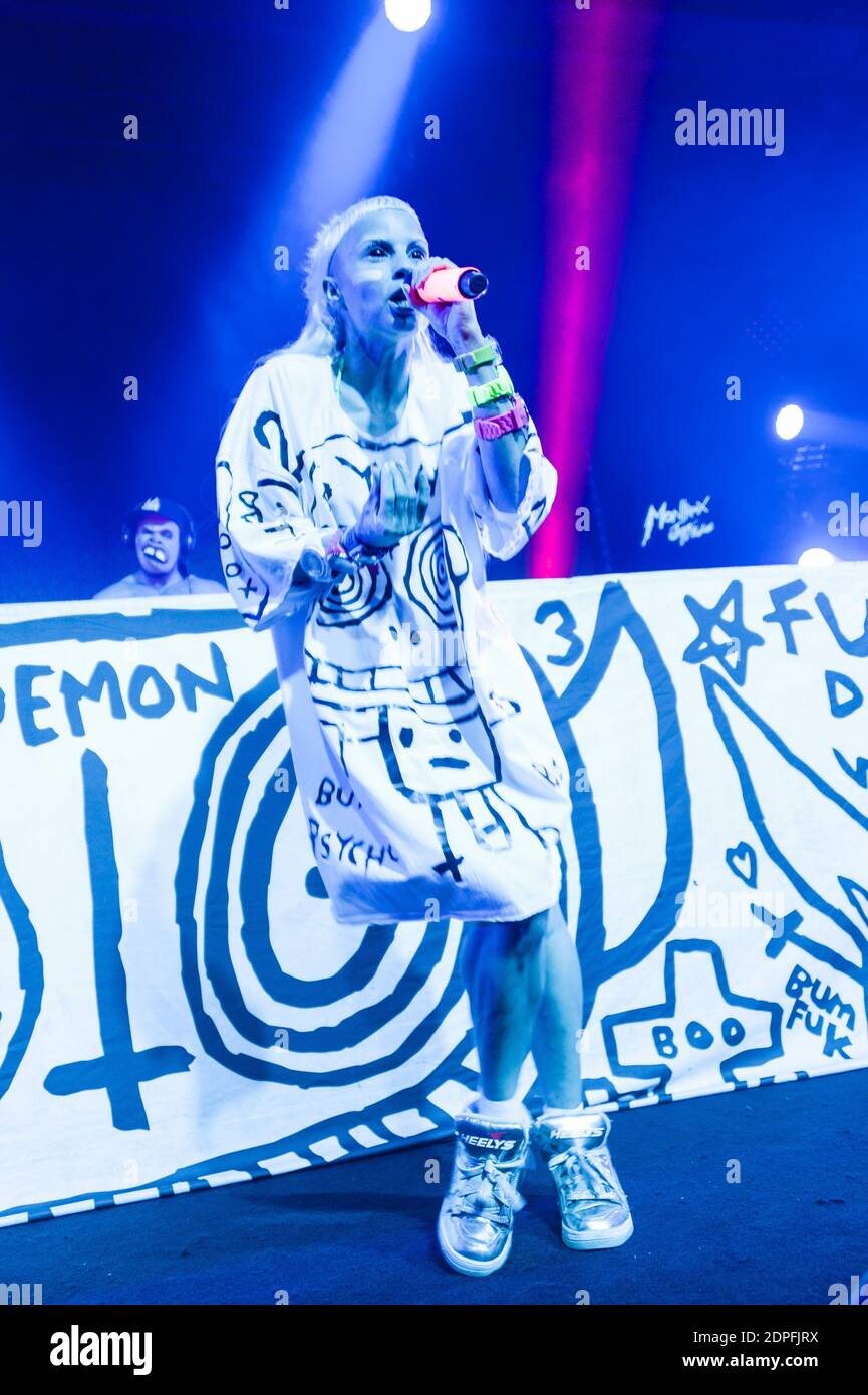 Yolandi Visser of the South African rap-rave group Die Antwoord ...