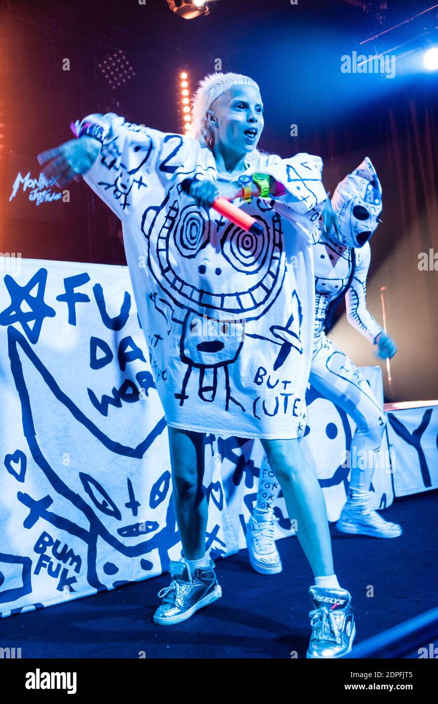 Yolandi Visser of the South African rap-rave group Die Antwoord ...