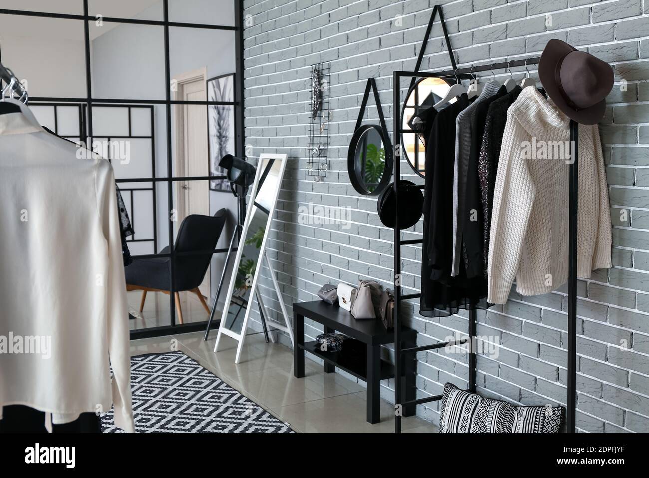 Stylish interior of modern wardrobe Stock Photo - Alamy