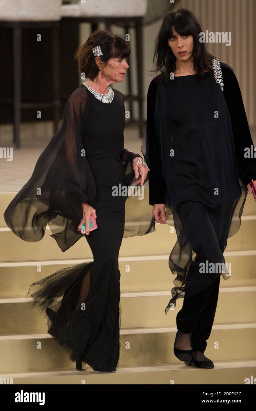 Geraldine Chaplin and guest attending Chanel's Fall-Winter 2015/2016 ...