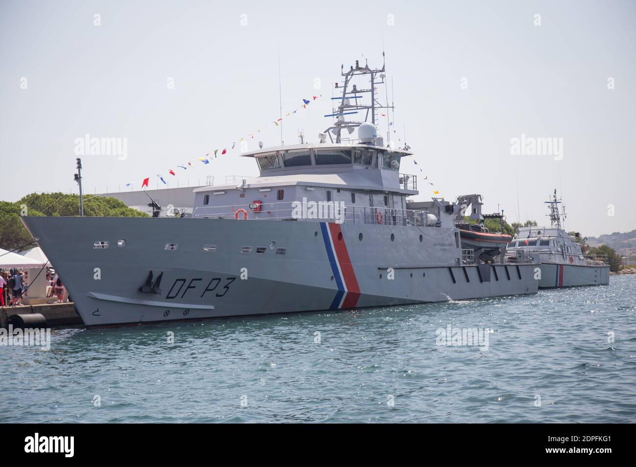 The French customs' new patrol boat 'Jean-Francois Deniau' is moored in ...