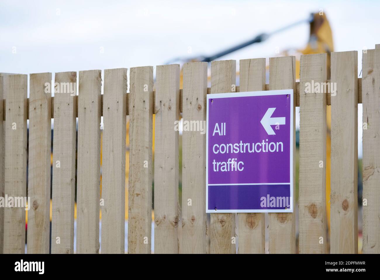 Site traffic direction sign at construction site Stock Photo - Alamy