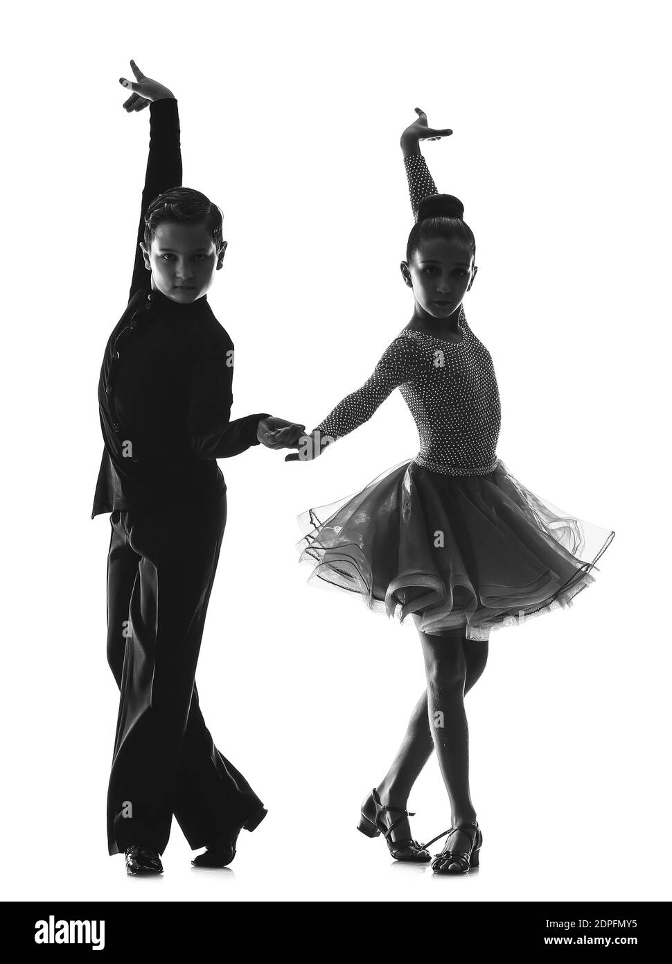 Kids dancing silhouette Black and White Stock Photos & Images - Alamy
