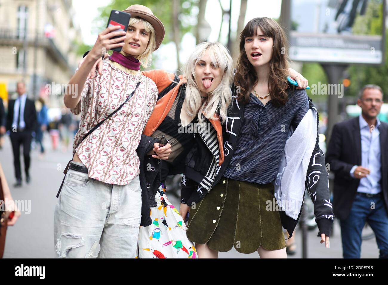 Street style, models Lida Fox, Veronika Vilim, and Grace Hartzel after ...
