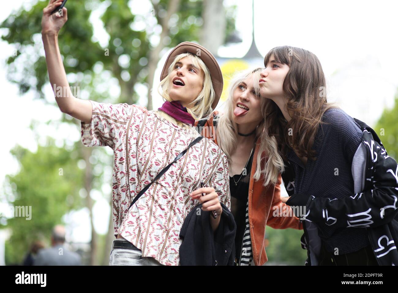 Street style, models Lida Fox, Veronika Vilim, and Grace Hartzel after ...
