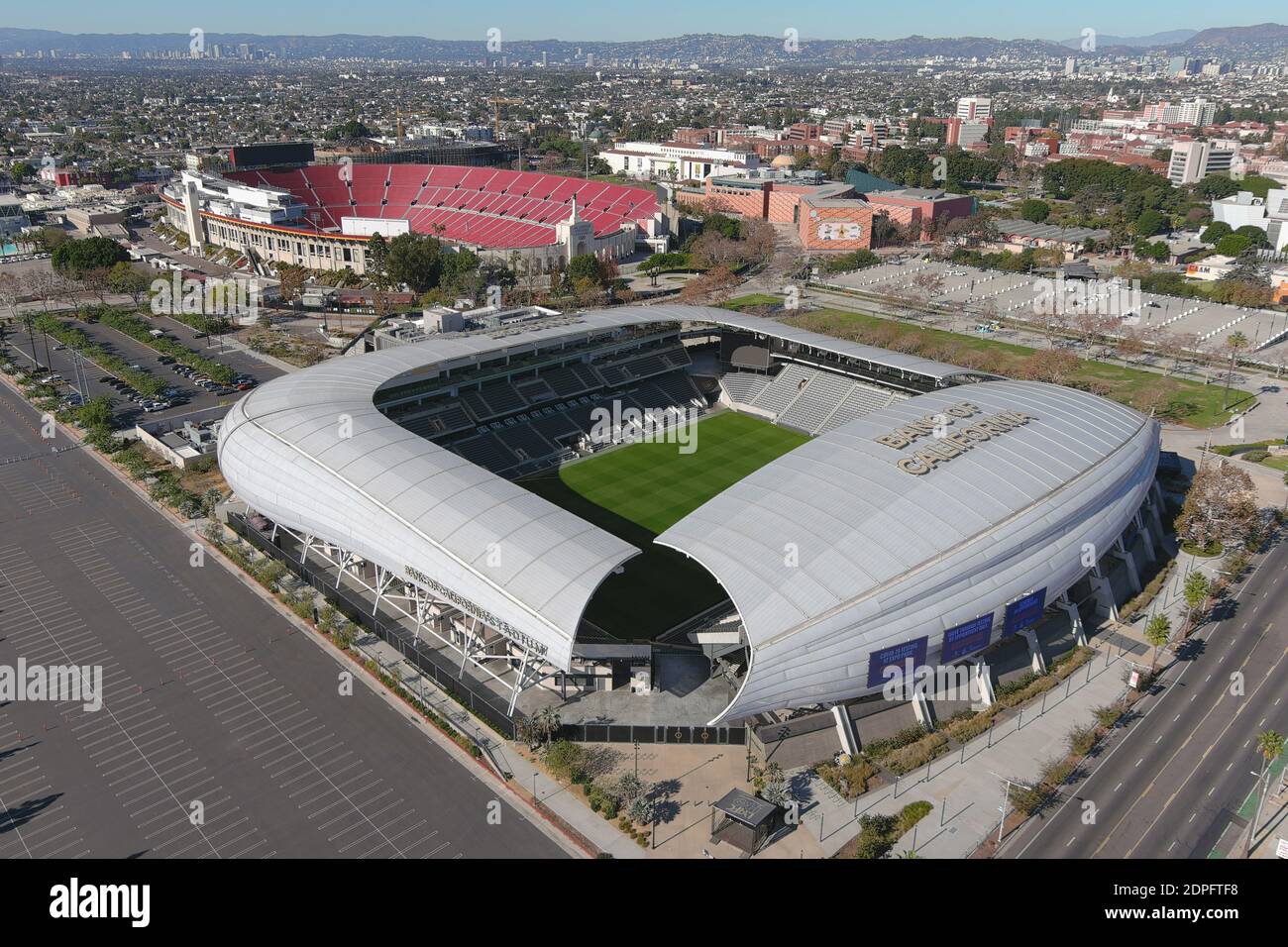 A general view of Banc of California Stadium and the Los Angeles ...