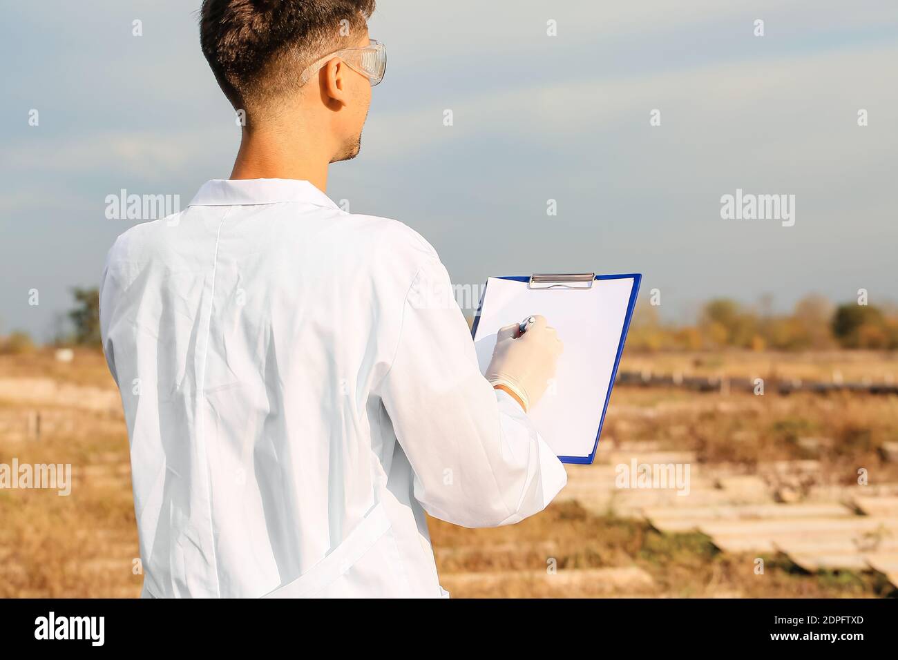 Scientist studying snails at the farm Stock Photo - Alamy