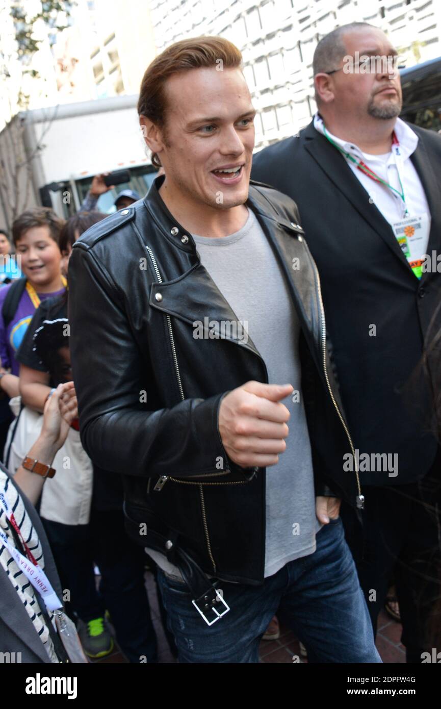 Actor Sam Heughan is seen ahead Comic Con International Day 2 in San ...