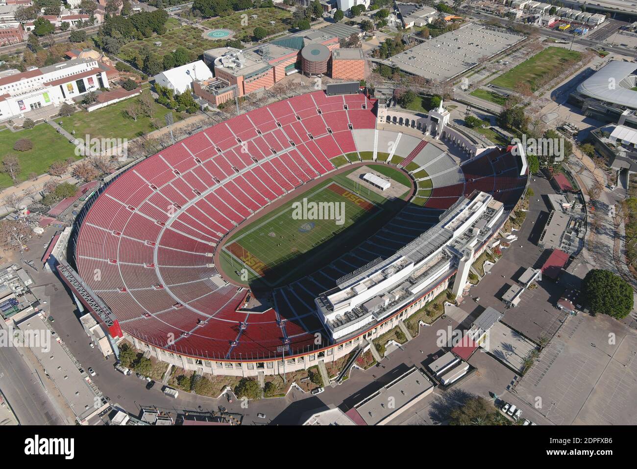 A general view of the Los Angeles Memorial Coliseum, Saturday, Dec. 19 ...