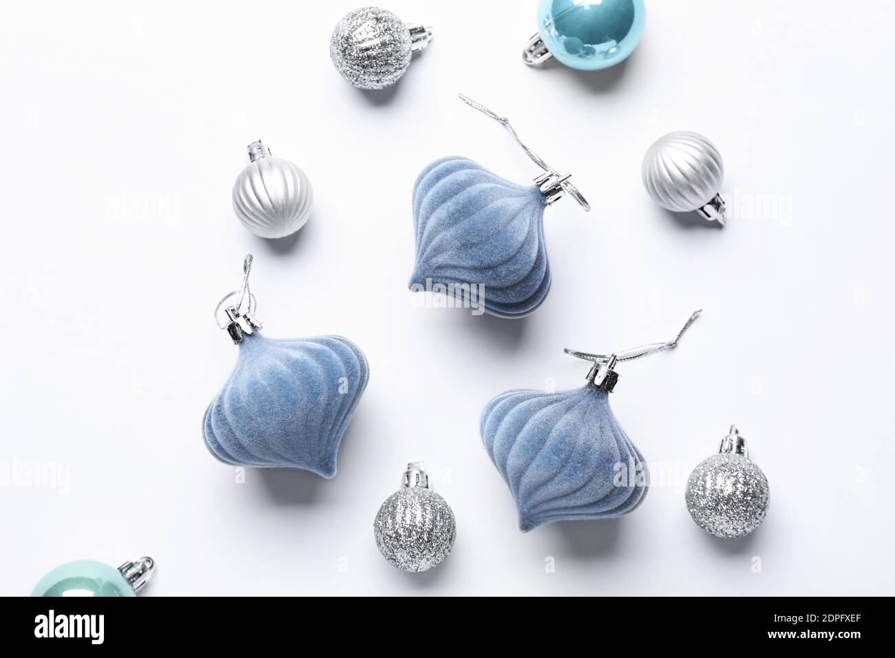 Beautiful Christmas balls on white background Stock Photo - Alamy
