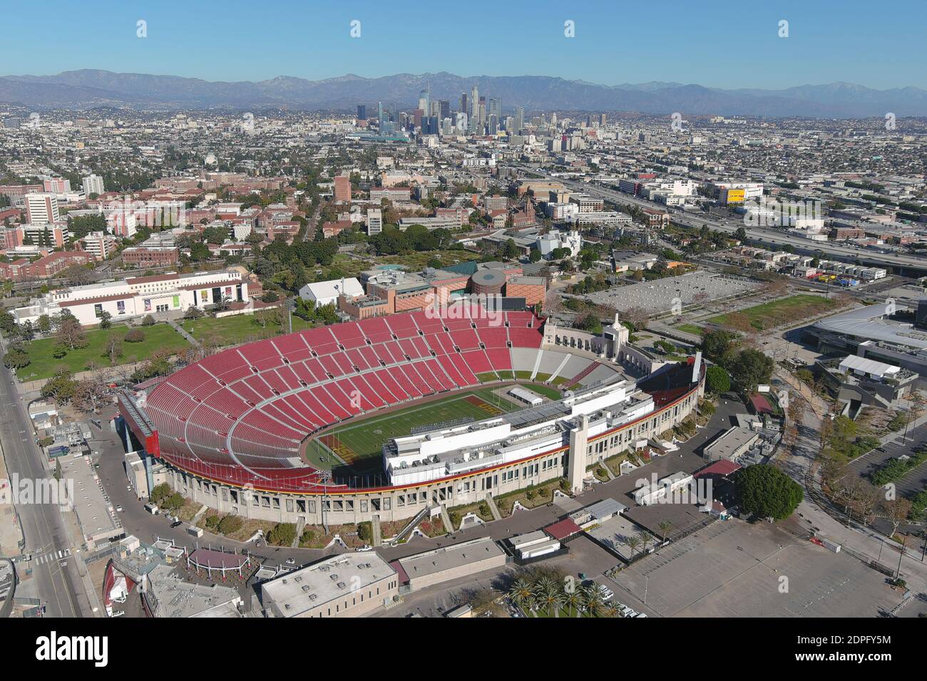 A general view of the Los Angeles Memorial Coliseum, Saturday, Dec. 19 ...
