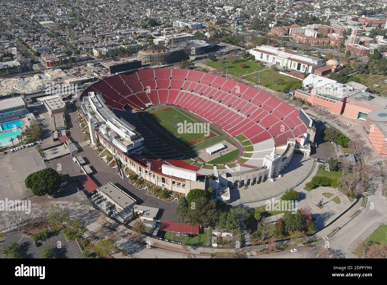 A general view of the Los Angeles Memorial Coliseum, Saturday, Dec. 19 ...
