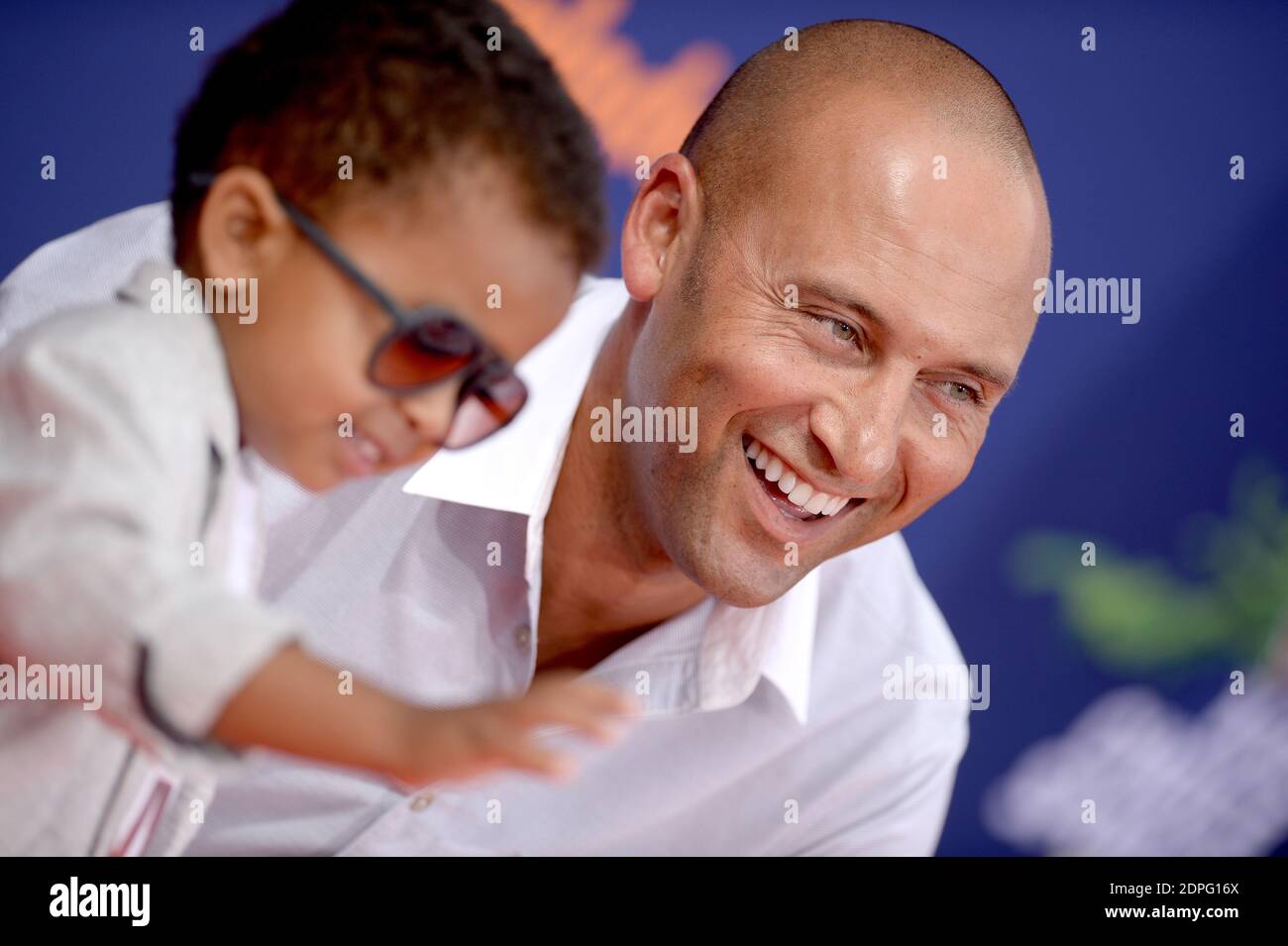 Derek Jeter and Jalen Jeter-Martin attend the Nickelodeon Kids' Choice ...