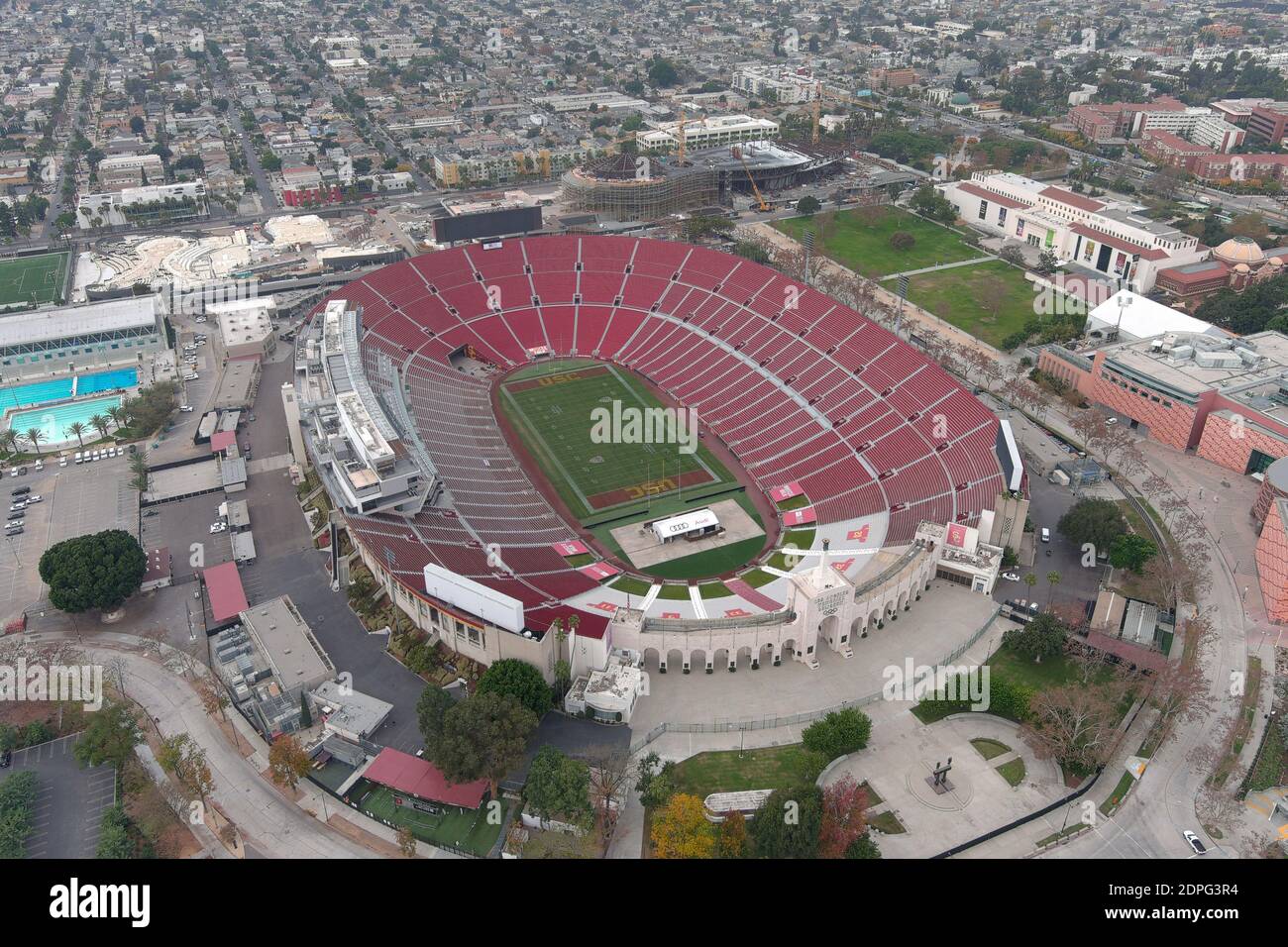 A general view of the Los Angeles Memorial Coliseum, Monday, Dec. 7 ...