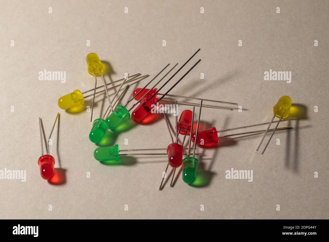 colored leds scattered on light background Stock Photo - Alamy