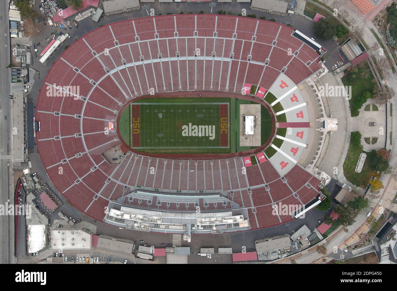 A general view of the Los Angeles Memorial Coliseum, Monday, Dec. 7 ...