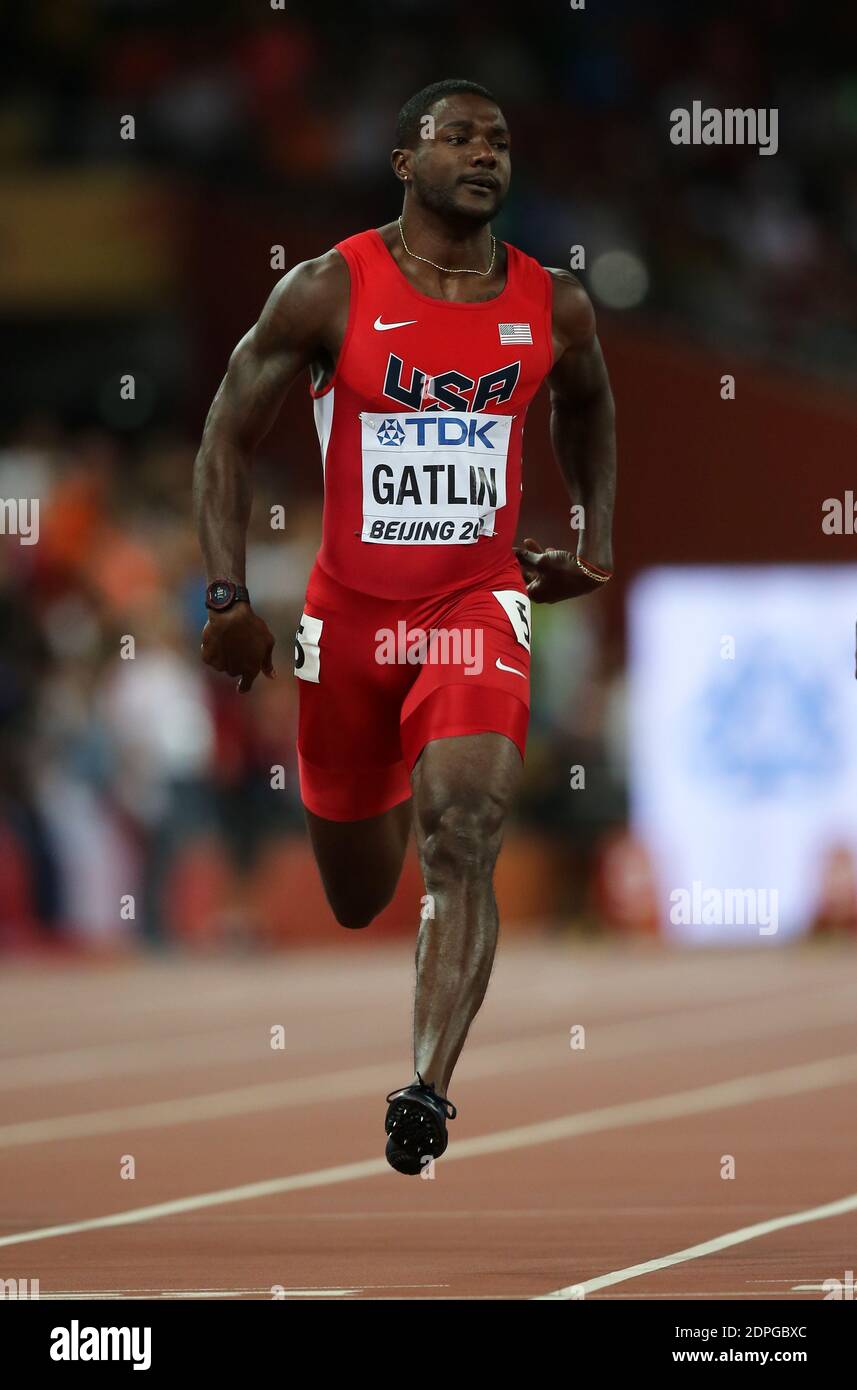 100 m justin gatlin hi-res stock photography and images - Alamy