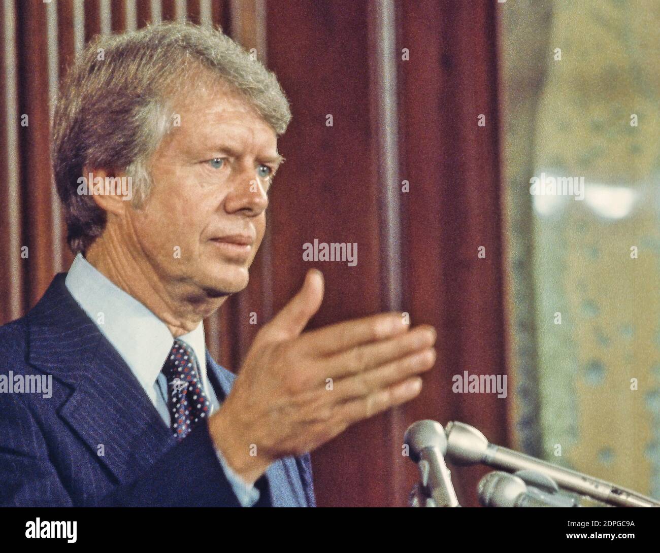 United States President-elect Jimmy Carter meets reporters after ...