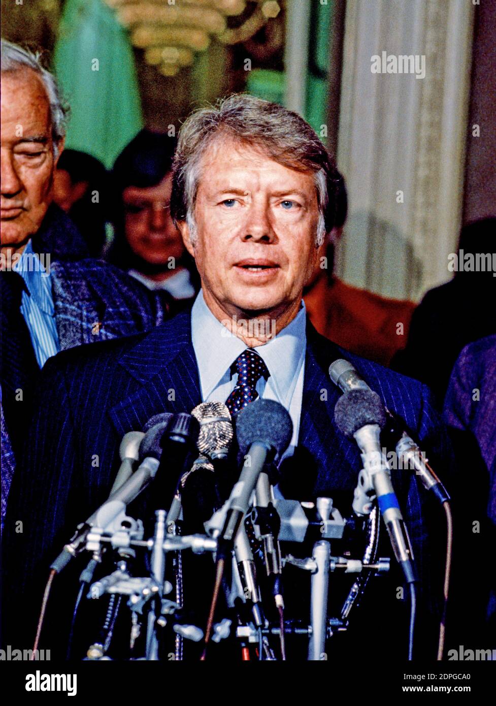 United States President-elect Jimmy Carter meets reporters after ...