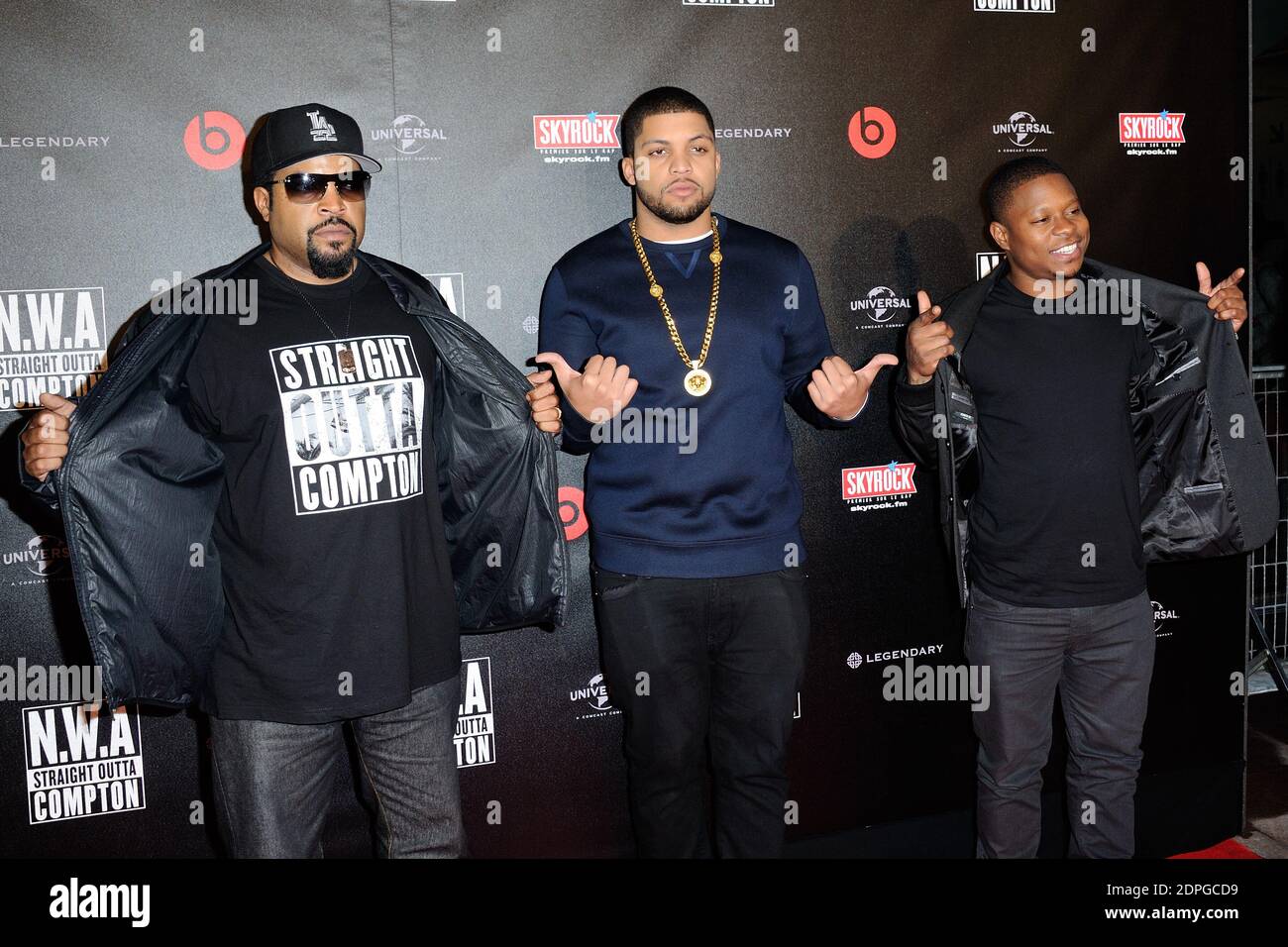 Ice Cube, O'Shea Jackson Jr. and Jason Mitchell attending the Straight ...
