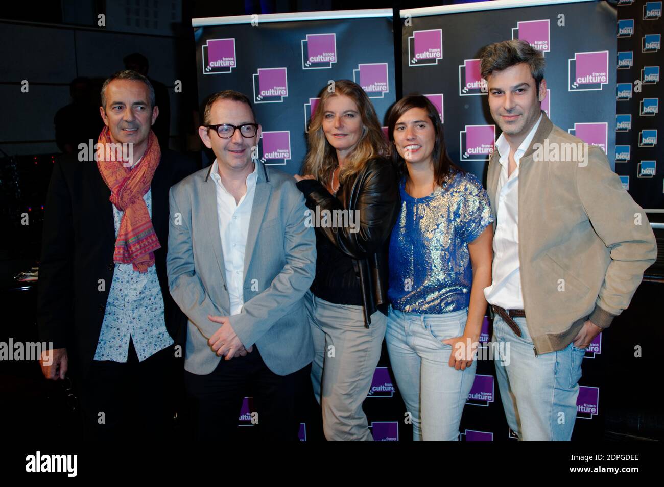 Sandrine Treiner and France Culture team attending Radio France radio ...