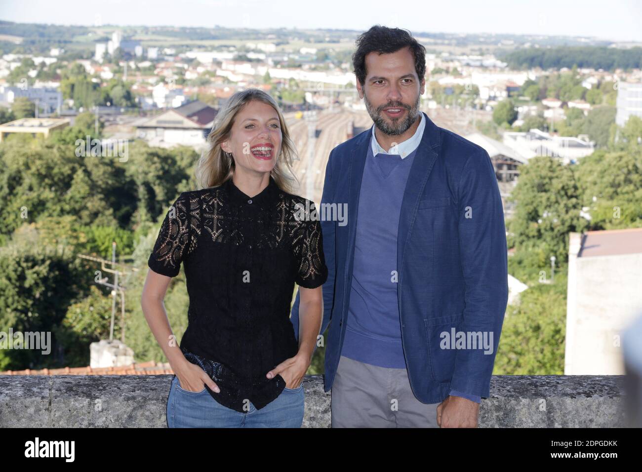 Melanie Laurent and Laurent Lafitte posing for the photocall of ...