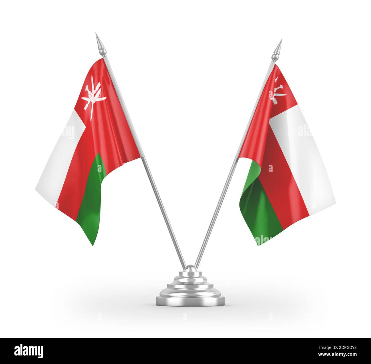 Oman table flags isolated on white 3D rendering Stock Photo - Alamy