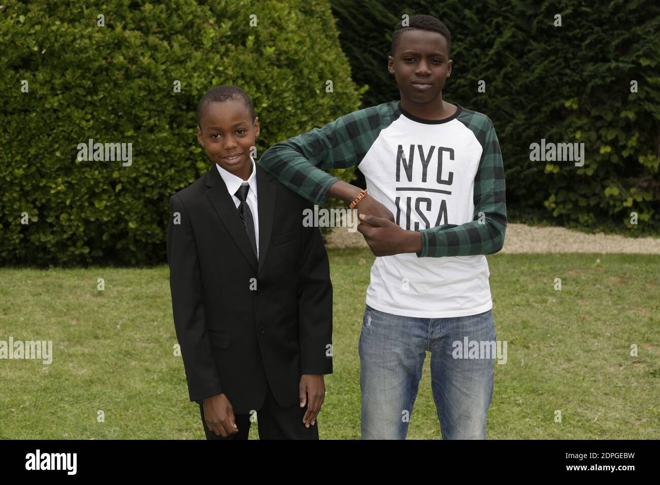 Ali Bidanessy and Balamine Guirassy pose for the photocall of La Vie En ...