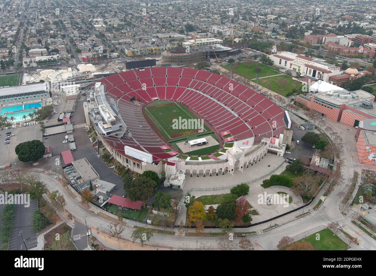 A general view of the Los Angeles Memorial Coliseum, Monday, Dec. 7 ...