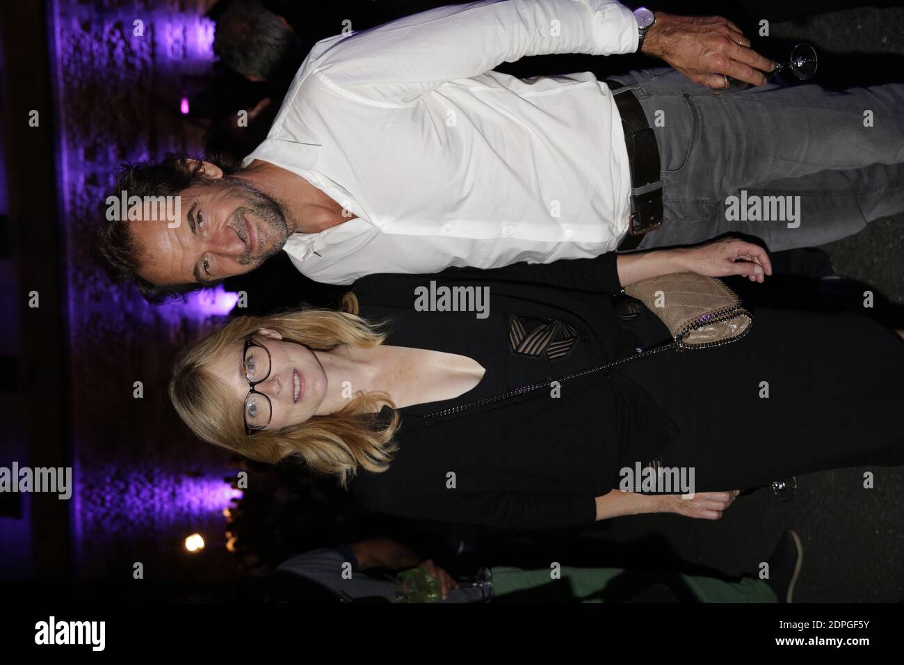 Exclusive - Isabelle Carre and Stephane De Groodt during a party as ...