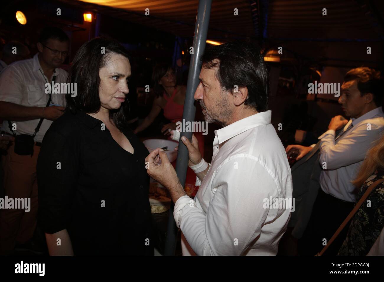 Exclusive - Beatrice Dalle and Jean-Hugues Anglade attending the party ...