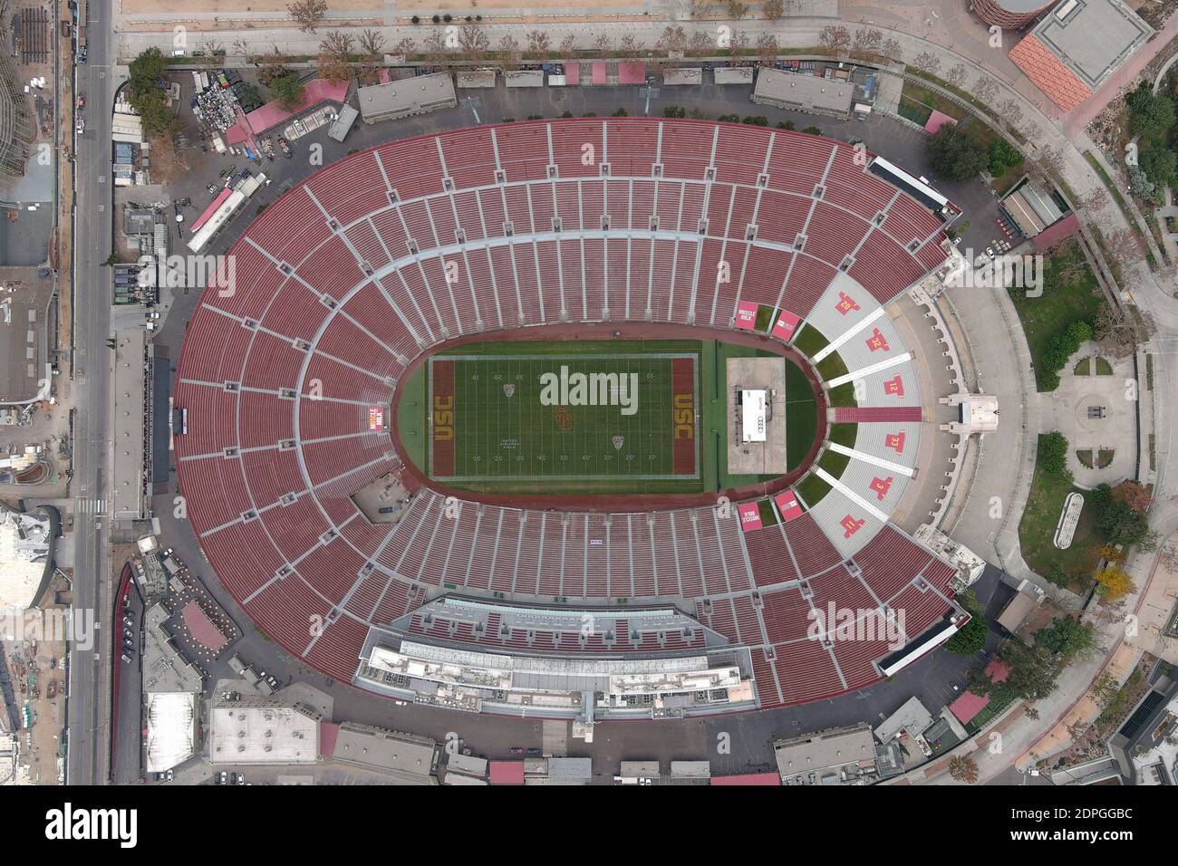 A general view of the Los Angeles Memorial Coliseum, Monday, Dec. 7 ...