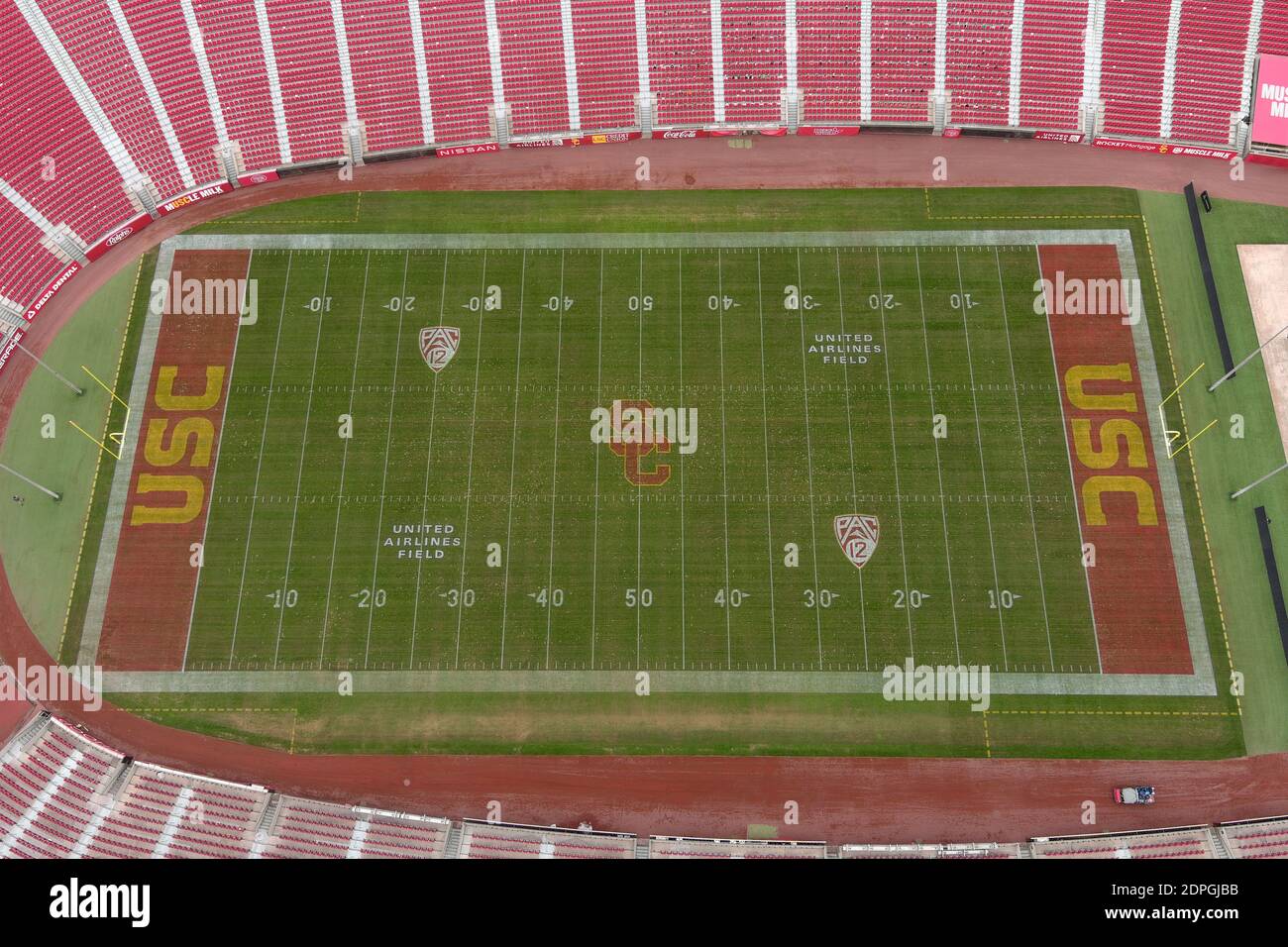 A general view of the Los Angeles Memorial Coliseum football field ...