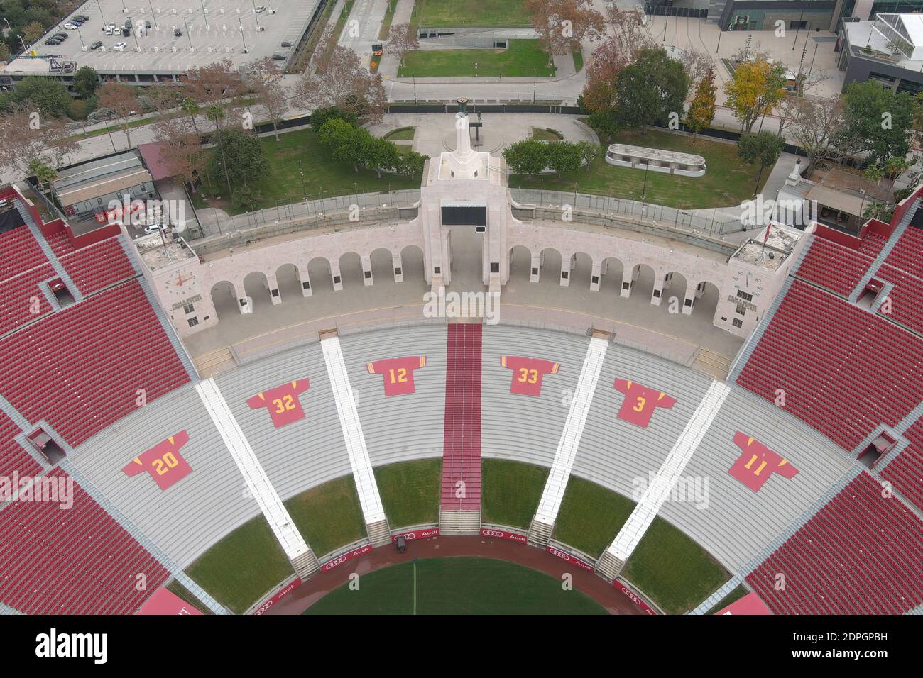 A general view of the jerseys of Southern California Trojans Heisman ...