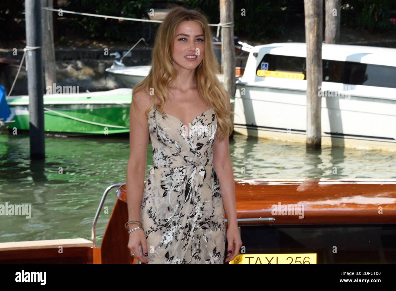 Amber Heard arriving at the Casino during the 72nd Venice International Film Festival (Mostra ...