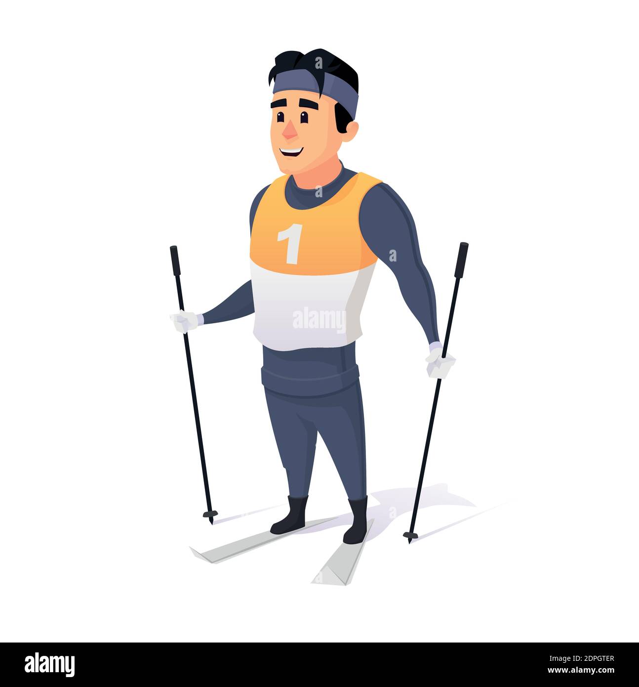 An olympic skier character design isolated on white background. A ...