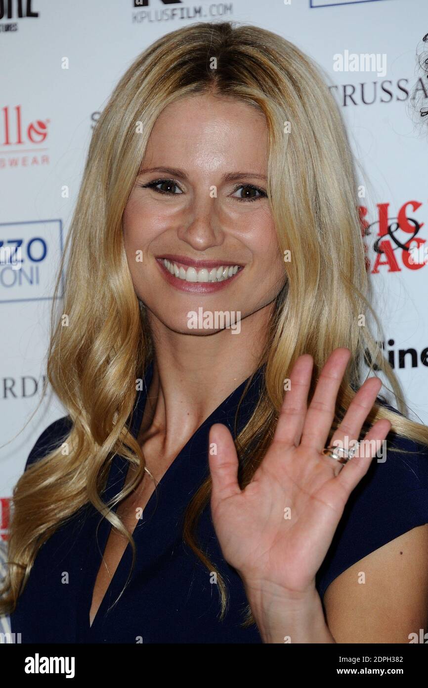 Michelle Hunziker posing for a photocall at the Excelsior Hotel during ...