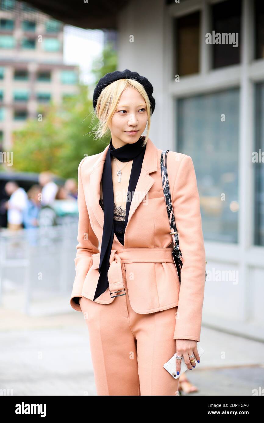 Street style, Soo Joo arriving at Jason Wu Spring Summer 2016 show held ...