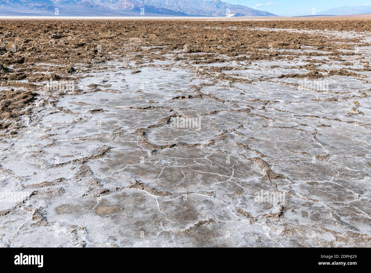 Salt formations on the surface of Badwater Basin in Death Valley ...