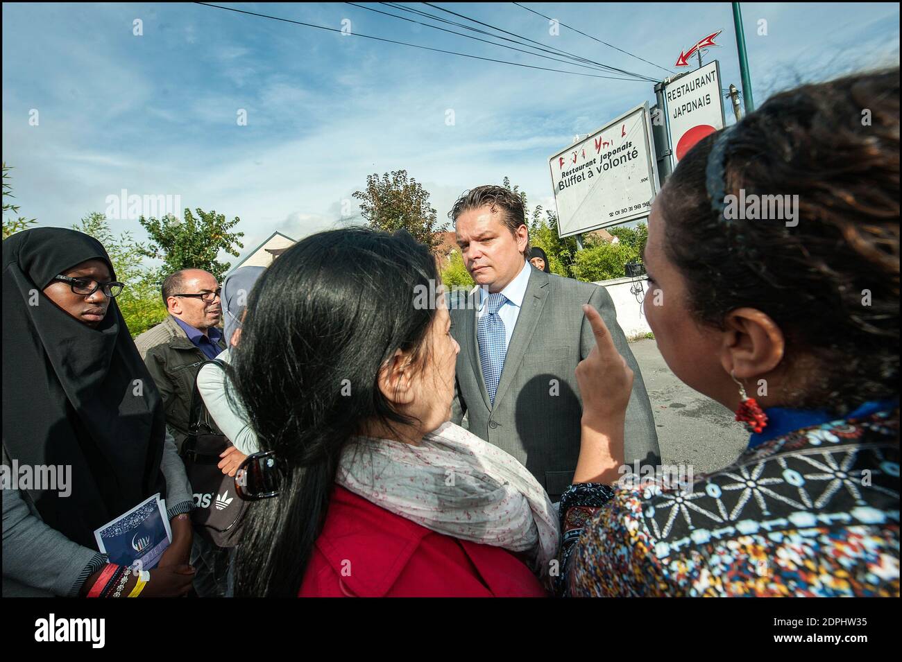 Gilles Delapierre during the Muslim Women Fair in Cergy-Pontoise near ...