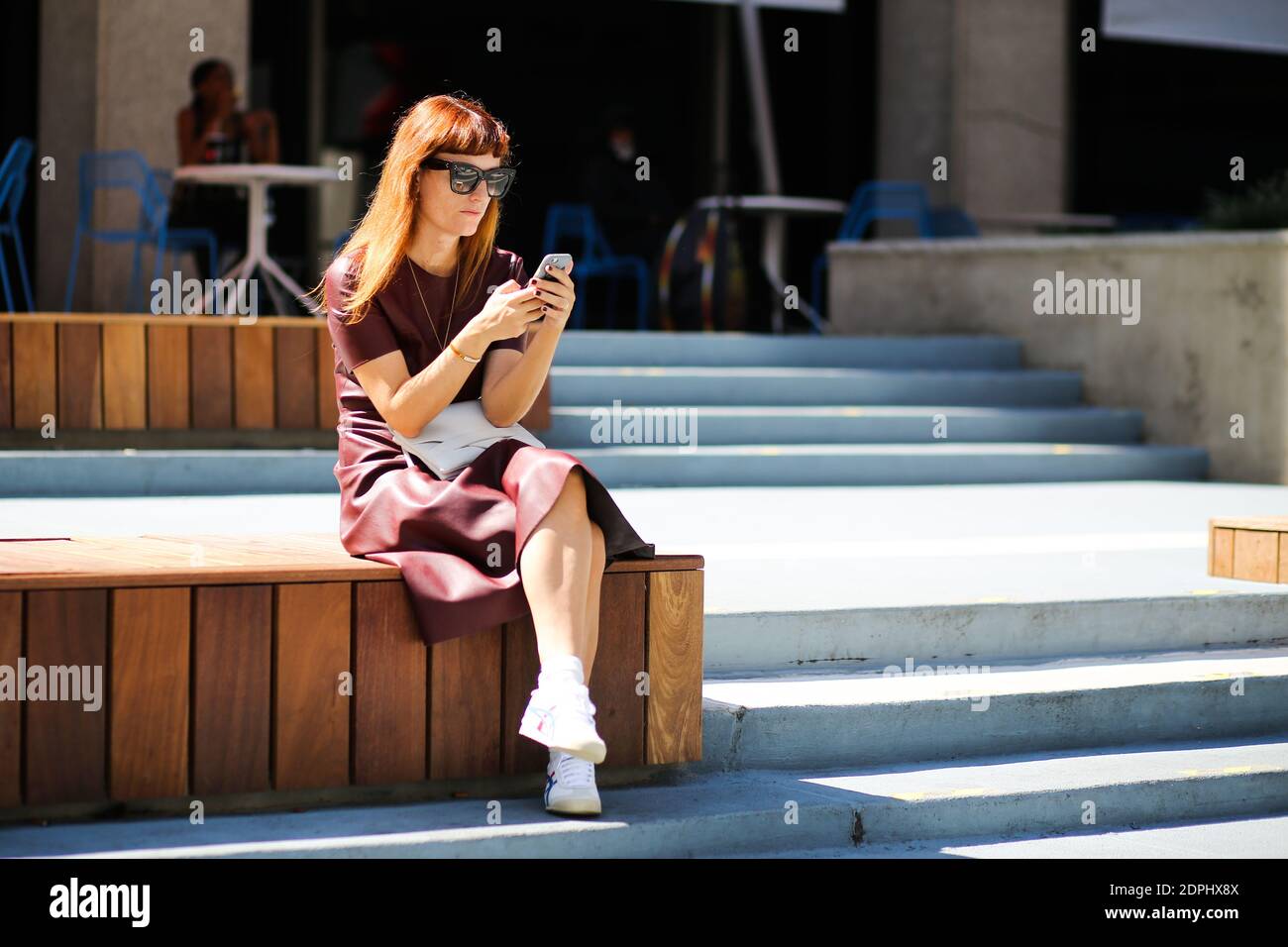 Street style, Sara Moschini arriving at Public School Spring Summer ...